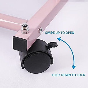 Fishat Horizontal and Vertical Pink Double Rod Garment Rack