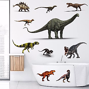 Dinosaur Wall Decals Large Size Vinyl Self-Adhesive Dinosaur Wall Decals Safe Waterproof for Boys Kids Adult Bedroom Living Room Nursery Classroom Bathroom Home Decoration(15.7"X31.4")