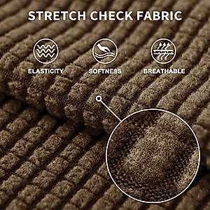 subrtex 7 Pieces Stretch Sofa Slipcover Sets Couch Cover Sets Backrest Cushion Covers Furniture Protector Collection Set for Oversize Sofa Loveseat Chair Slip Covers(Large, Coffee)