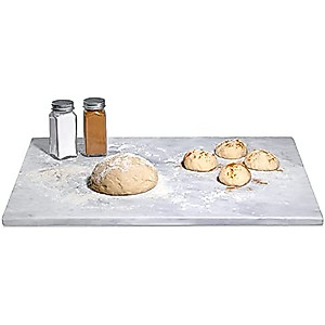 Marble Pastry Board (12 x 18 Inches) - Marble Serving Tray for Cheese| Pastries | Bread - Large Black Marble Slab for Cake Display Marble – Sleek Design & Non Slip Rubber Feet