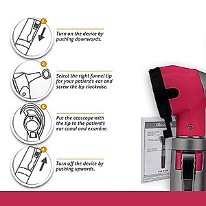 Pink Otoscope Ear Scope with Light, Ear Infection Detector, Pocket Size