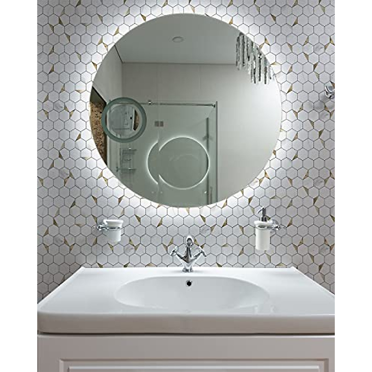 Art3d 10-Sheet Peel and Stick Backsplash for Kitchen Décor, Self-Adhesive Tile Hexagon Mosaic Tiles