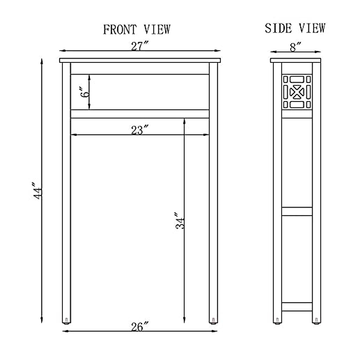 Alaterre Furniture Derby 27" W x 44" H Over Toilet Open Storage Shelf