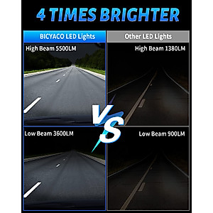 BICYACO DOT 110W 5x7 7x6 Inch Led Headlights Hi/Low Led Sealed Beam Headlamp Compatible with Jeep Wrangler YJ Cherokee XJ Kenworth T300 1997-2010 H4 Plug H6054 H5054 6054 6052 (Black)