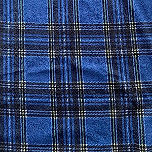 Stewart Plaid Navy Anti-Pill No-Sew Throw Fleece Fabric Kit (72x60)