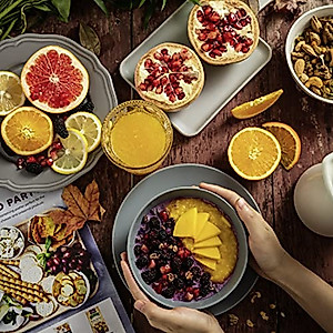 Wheat Straw Bowl Sets,6 PCS Unbreakable Cereal Bowl 36 OZ,Microwave and Dishwasher Safe Bowls,Soup Bowl Sets BPA Free Eco Friendly Bowl for Serving Soup,Oatmeal and Salad （Black Grey）