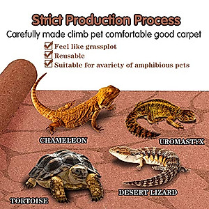MCLANZOO Reptile Carpet 40 Gallon Upgrade Package Pet Terrarium Liner Reptiles Cage Mat, Substrate for Snakes, Chameleons Geckos and Kitchen Use(2 Sheets) with Tweezers Feeding Tongs