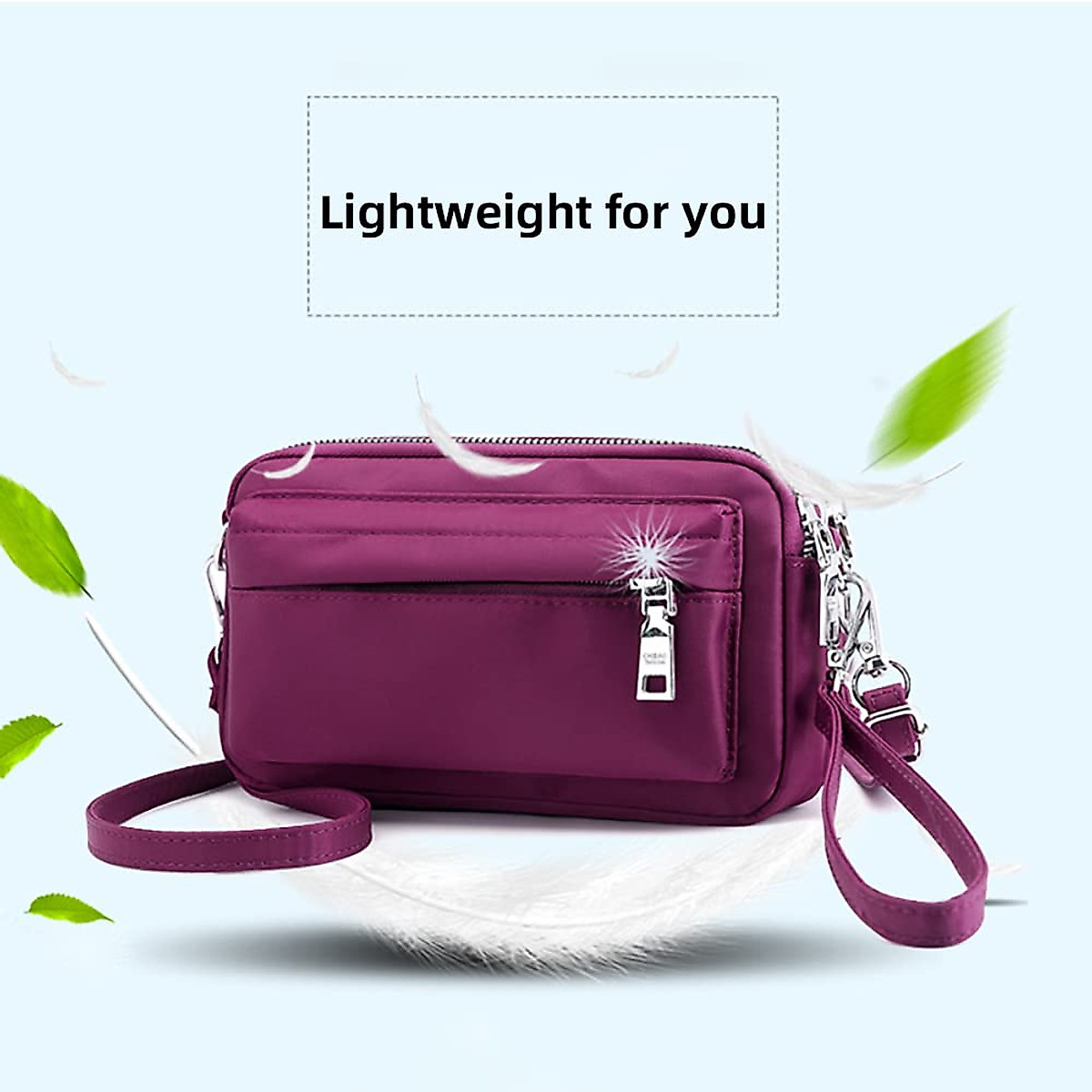 Mudono Wrist Bag for Women Waterproof Crossbody Purse Lightweight Shoulder Bag Small Pocketbooks Phone Handbag