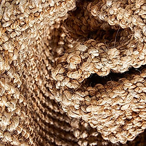 Well Woven Lani Boucle Hand-Woven Jute Farmhouse Solid Pattern Natural Chuncky-Textured 8' x 10' Area Rug