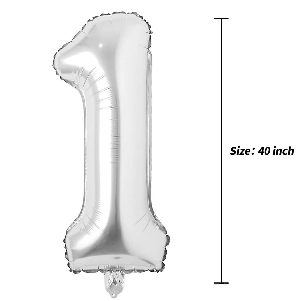 40 inch Letter Balloons Silver Alphabet Number Balloon Foil Mylar Party Wedding Bachelorette Birthday Bridal Shower Graduation Anniversary Celebration Decoration can fly with helium (40 INCH Silver 1)