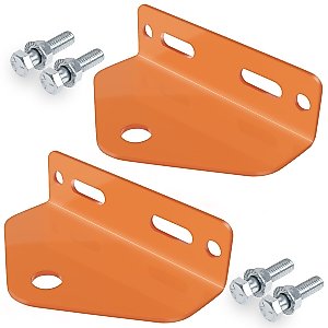 EilxMag Universal Heavy Duty Zero Turn Mower Trailer Hitch - 3/4'' Trailer Hitch Mount - 3/16 Inch Thick and Rugged Steel with 4 Nuts and Bolts (2PCS, Orange)
