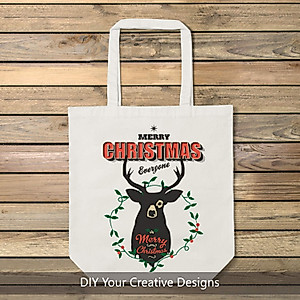 TOPDesign 2 | 6 | 12 Pack Super Strong Large 17"x16"x5" 10oz Cotton Canvas Tote Bag, Reusable Grocery Shopping Bags, Blank Natural Bags for Crafts, DIY Your Creative Designs (Pack of 2)