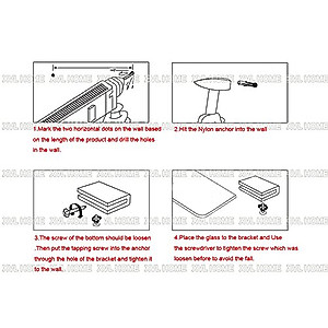 XVL 14 Inches Bathroom Glass Shelf Brushed