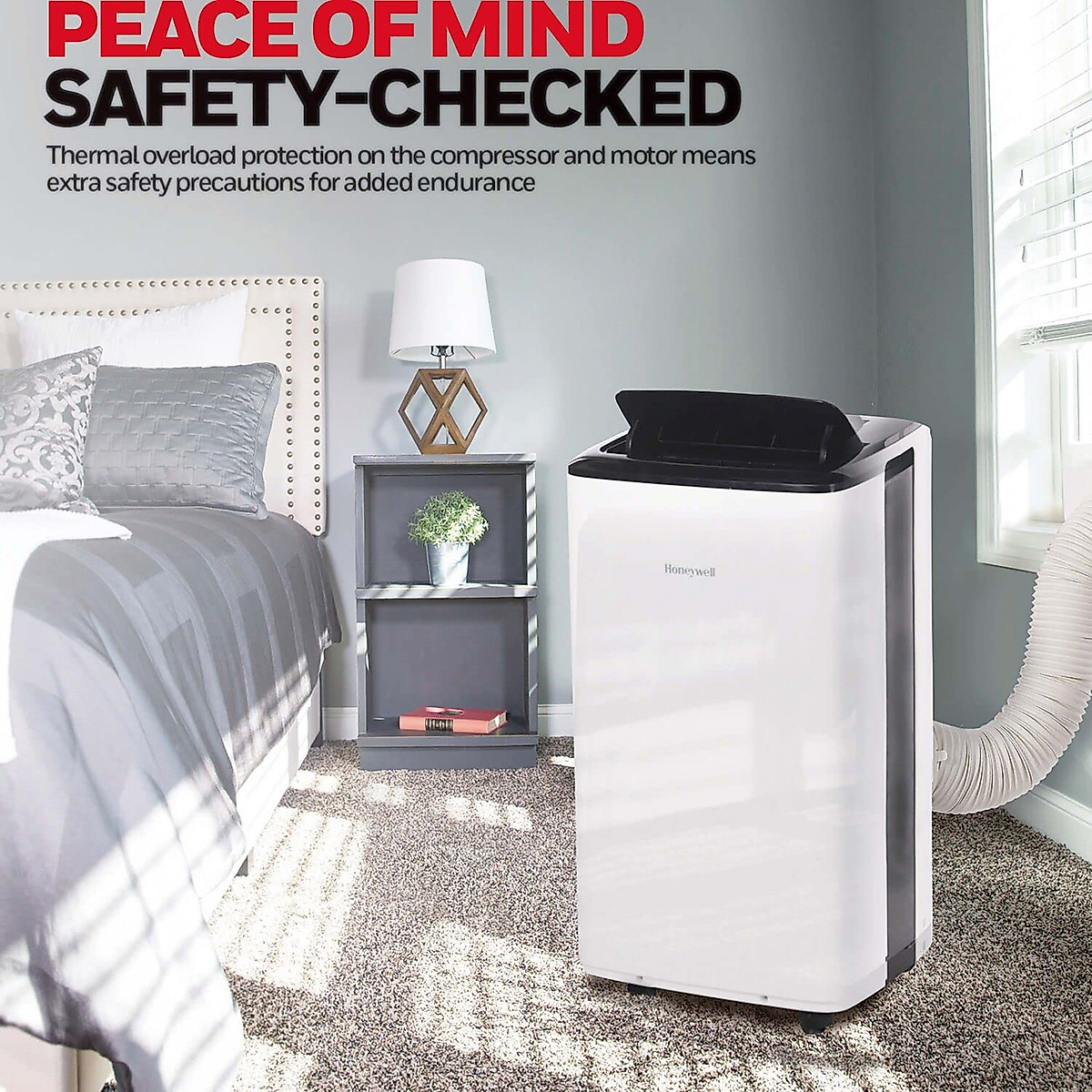 Honeywell Smart WiFi Portable Air Conditioner & Dehumidifier with Alexa Voice Control, Cools Rooms Up to 450 Sq. Ft, Includes Drain Pan & Insulation Tape, HF0CESVWK6