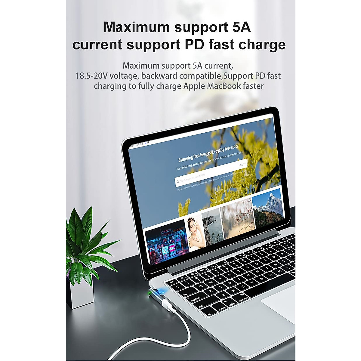 korllo USB Type C to Mag-Safe 2 Male to Female Adapter, Compatible with MacBook Air & Pro, Supports 85W/60W/45W Fast Charging