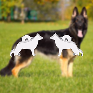 OKEYCH German Shepherd Lover Gift German Shepherd Dogs Stud Earrings Shepherd Mama Jewelry German Shepherd Owner Gift Dog Mom Jewelry (German Shepherd Stud Earrings)
