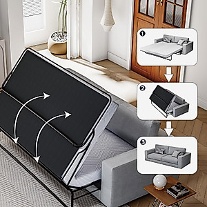 Dyonery 4.5 Inch Full Memory Foam Sofa Bed Mattress with Fiberglass-Free Fabric and Washable Cover for Sleeper Sofa, Couch Beds, Full Size Mattress, White (Sofa Not Included)