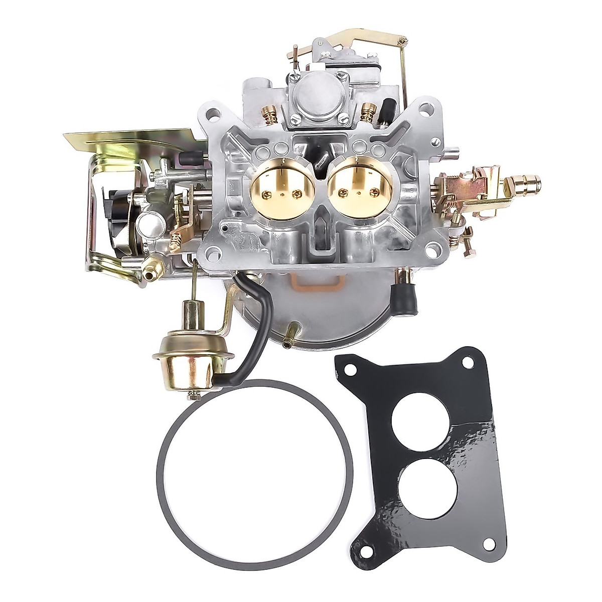 GELUOXI 2 Barrel Carburetor Carb 2100 2150 A800 Replacement for Ford 289 302 351 Mustang Cu Jeep Engine F100 F250 F350 Jeep 360 Cu Electric Choke Carb with Mounting Gasket