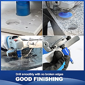 Diamond Core Drill Bit Set - 6/8/25/35 Diamond Hole Saw & for Porcelain Tile Ceramic Marble Granite Drilling 1-3/8"Diamond Chamfer bit with 5/8-11 Thread&Adapter