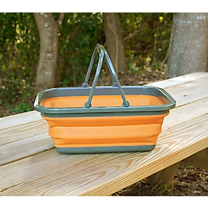 ust FlexWare Collapsible Sink with 2.25 Gal Wash Basin for Washing Dishes and Person During Camping, Hiking and Home, Orange, One Size (20-02735)