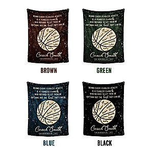 Rimmer Personalized Thank You Basketball Coach Blanket, Team Gifts for Basketball Player, Anniversary Present for Basketball Coach, Great Gifts for Sports Fans on Christmas Birthday Fathers Day