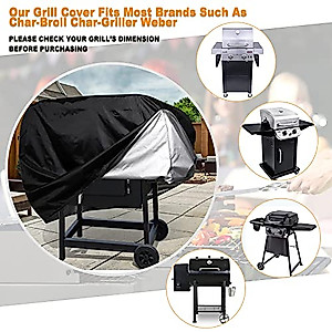 LBTING Grill Cover, 40-inch Heavy Duty 300D Oxford Waterproof Windproof UV Resistant BBQ Gas Grill Cover for Outdoor Barbecue Fit Most Brands Weber, Brinkmann, Char Broil, Holland