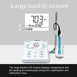 Apera Instruments, LLC-AI501 PH700 Benchtop Lab pH Meter, 0.01 pH Accuracy, 1-3 Points Auto Calibration, 3-in-1 pH/Temp. Electrode