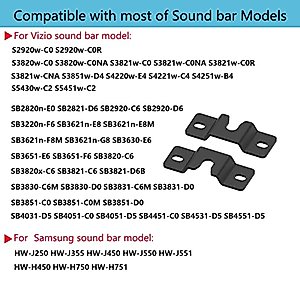 Vdsvksd Sound Bar Mounting Bracket,SoundBar Wall Mount Brackets for Vizio Soundbar Mounted Under or Above TV,Fits Most of Sound Bars,Soundbars Mounts Brackets with Hardware Kit