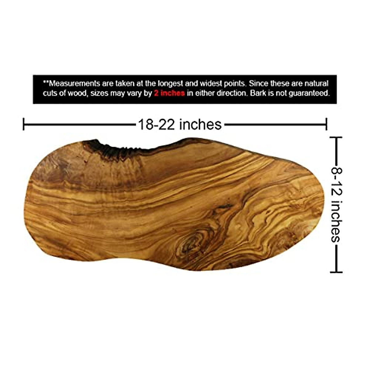 Thirteen Chefs Charcuterie Boards - Large, 20 x 10 Tramanto Olive Wooden Serving Platter for Cheese, Meat and Appetizers - Perfect Dinner Party Board - Kitchen Accessories