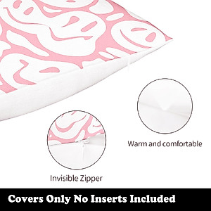 Pecfamly Cute Pink Aesthetic Preppy Teen Teenage Girl Room Decor, Bedroom Decor for Teen Girls Aesthetic (18"X18", Pack of 2, No Inserts)