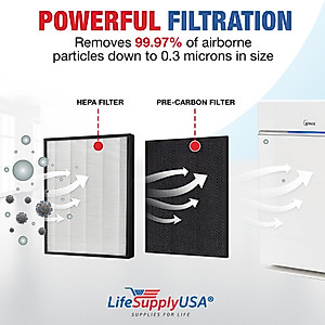 True HEPA Air Cleaner Filter Replacement Set Compatible with Winix Hr950 & Hr1000 Air Cleaners, Filter J by LifeSupplyUSA