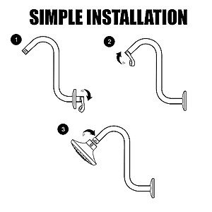 Shower Head Extension Arm with Flange,"S" Shaped Shower Head Riser Extension Arm, 10 inch Chrome Shower Pipe Extension