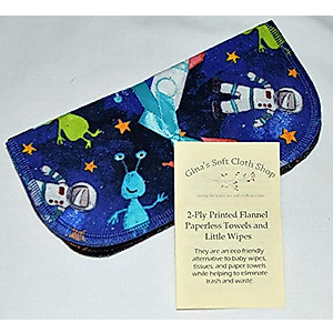 2 Ply Printed Flannel 8x8 Inches Set of 5 Out of This World