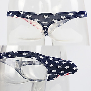 Evankin Men's USA American Flag Thong G-String Sexy Underwear-XL