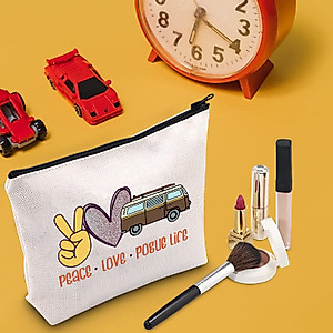 TSOTMO Pogue Makeup Bag TV Show Gift Peace Love Pogue Cosmetic Bag Hippie Gift For Pogue Fans TV Show Lovers Gift (Peace Pogue)