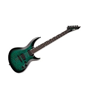 ESP 6 String LTD Deluxe H3-1000FR Electric Guitar, See Thru Black Sunburst, Right, (LH31000FRFMSTBLKSB)