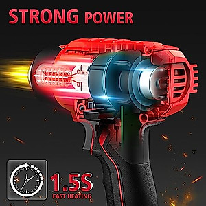 Ecarke Cordless Heat Air Gun for Milwaukee m18 18V Battery,350W 990℉ Rated Temperature Heat Gun Fast Heating for Milwaukee heat gun for Epoxy Resin/DIY Shrink PVC Tubing/Wrapping/Crafts(Tool only)