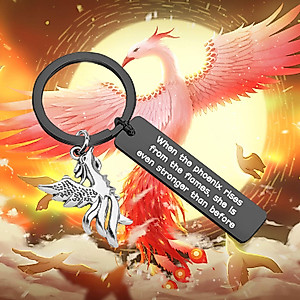 CYTING Phoenix Inspirational Quote Keychain Phoenix Jewelry Motivational Gift