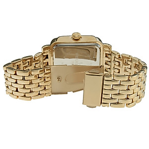 Peugeot Women Rectangle Dress Watch with Crystal Decorated Bezel, Roman Numerals and Bracelet