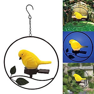 BWWNBY Hanging Solar Lights Outdoor Garden Bird LED Lights Solar Garden Lights Garden Lighting Decoration, Iron Art Chandelier Simulation Animal Lamp(Bird)