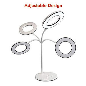 Miady LED Desk Lamp Eye-Caring Table Lamp, 3 Color Modes with 4 Levels of Brightness, Dimmable Office Lamp with Adapter, Touch Control Sensitive, 360° Flexible