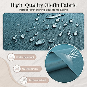 Outdoor Chair Cushions-Patio Chair Cushions Set of 2 with Removable Cover 22 X 25 Inch Outdoor Cushions for Patio Furniture Chair Sofa Couch-Lake Blue