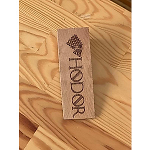 Hodor Door Stopper Natural Beech Wood Anti Slip Rubber Wedge GoT Compatible with Every Surface 2 Pack Gift Engraved Merchandise Gag