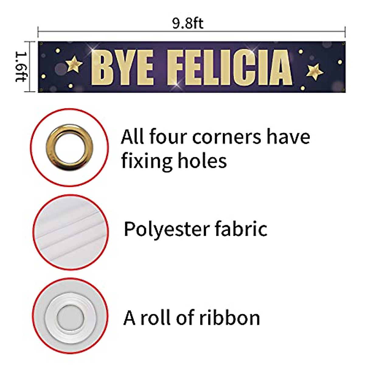 Bye Felicia Large Banner, Good Bye Banner, Divorce Party Break up Party Lawn Sign Porch Sign, Moving Party Goodbye Party Decorations Supplies, Indoor Outdoor Backdrop 8.9 x 1.6 Feet