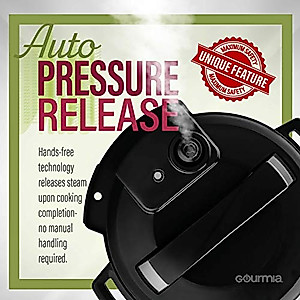 Gourmia GPC965 Digital Multi-Functional Pressure Cooker - Automatic Pressure Release - Adjustable Pressure Control - 13 Cook Modes - Removable Stainless Steel 6 Qt Pot - Lid Lock - Auto Stir Function
