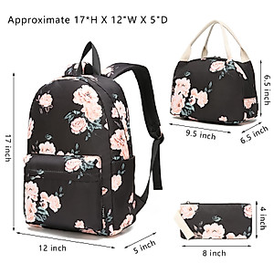 Pawsky School backpack for Teen Girls Women Lightweight School Bags College Bookbag Casual Daypack with Lunch Bag Pencil Case