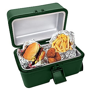 RoadPro RPLBSTOVET2 Food Heating Lunch Box Oven for Truck Portable Food Warmer Lunch Box 12v Stove Car Van Life Travel or Construction – Deluxe, Hunter Green, 1 Quart