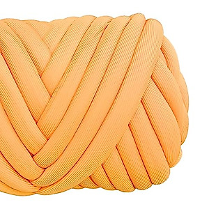 kowaku 250G Chunky Yarn Arm Knit Yarn Bulky Yarn Jumbo Tubular Yarn for Baskets Macrame Scarf, Orange