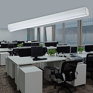 LED Shop Light 4FT, 5000K/4000K/3500K Selectable LED Linear Strip Lights, 0-10V Dimmable LED Light Fixture for Garage Workshop Warehouse,4 FT LED Commercial Ceiling Light- 6Pack