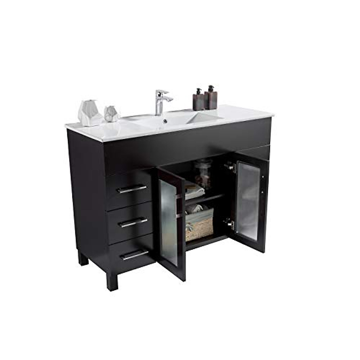 Laviva Nova 48 - Espresso Cabinet Ceramic Basin Countertop